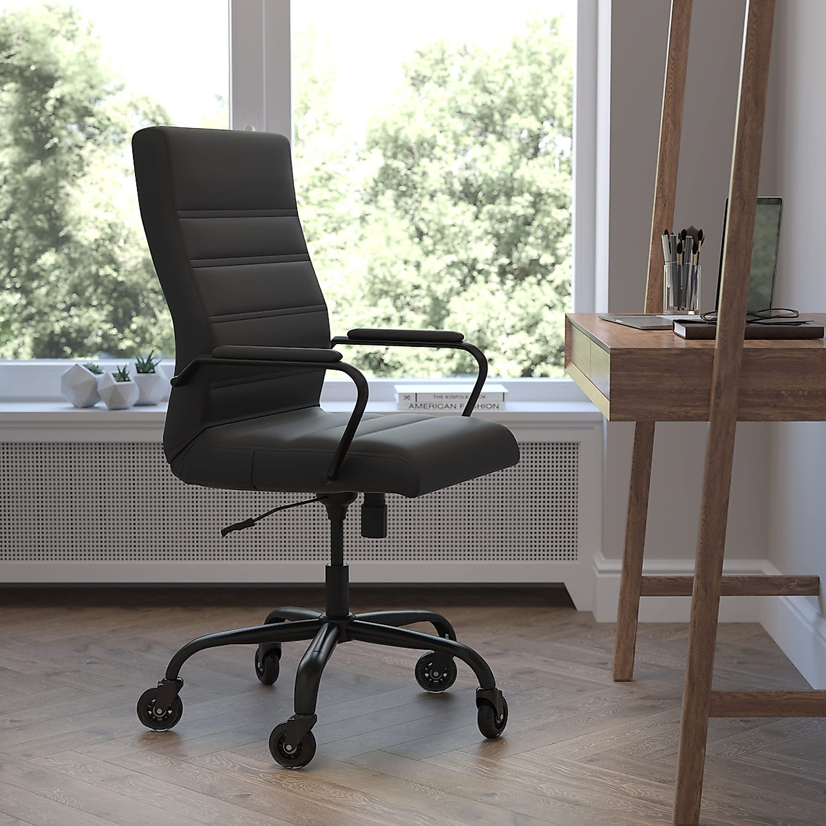 Flash Furniture Set of 5 Replacement Rollerblade Casters for Commercial & Home Office Chairs - Transparent Polyurethane Rollerblade Wheels - Hardwood & Carpet