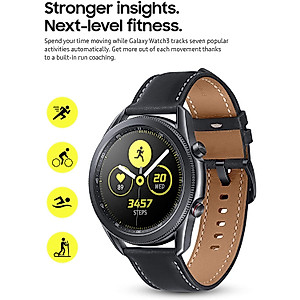 Samsung Galaxy Watch3 GPS Smartwatch (Bluetooth, 45mm, Mystic Black) (Renewed)