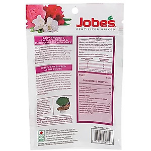 Jobe’s 04101 Fertilizer Spikes, Azalea, Camellia, and Rhododendron, Includes 10 Spikes, 16 ounces, Brown