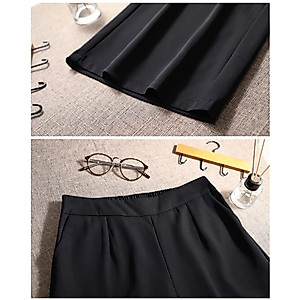 ZENTHACE Womens Capri Yoga Pants Elastic High Waist Wide Leg Workout Loose Summer Pull On Capris Pants with Pockets White M