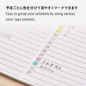 Stalogy S2 Masking Tape Dot Patches: 0.2 in. diameter / 126 dots per sheet / 5 sheets per pack / 5mm wide (Shuffle Fine)