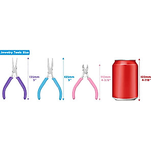Jewelry Pliers, Shynek 3pcs Jewelry Making Pliers Tools with Needle Nose Pliers/Chain Nose Pliers, Round Nose Pliers and Wire Cutter for Jewelry Repair, Wire Wrapping, Crafts, Jewelry Making Supplies