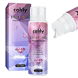 COLILY Diamond Painting Sealer, 5D Diamond Painting Glue Permanent Hold & Shine Effect, Fast-Drying Protects for Diamond Painting & Puzzles (4 OZ)