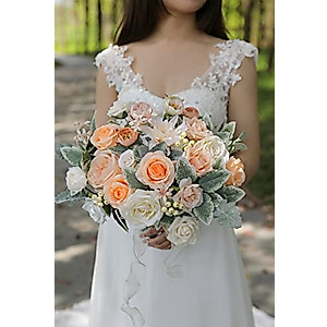 HIMIFOLO Artificial Wedding Flowers Combo Box Set for DIY Centerpieces Arrangements Bridal Bouquet Table Chair Decor Candle Holder Baby Shower Cake Decor Flower Strips Home Decorations (Champagne)