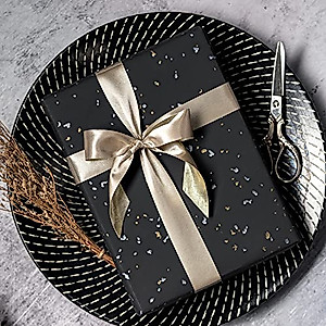 WRAPAHOLIC Wrapping Paper Roll - Mini Roll - 17 Inch X 16.5 Feet - Black Gold Foil Design with Silky Touch Perfect for Birthday, Holiday, Wedding, Baby Shower