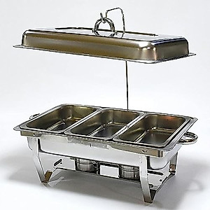 Food Warming Buffet Servers - Buffet Trays with Lids, Table Buffet Heaters, Portion Control Trays, Trolley Food Warmers, Buffet Food Warming Catering(Size:9L,Color:Three Lattice) (Three Lattice 9L)