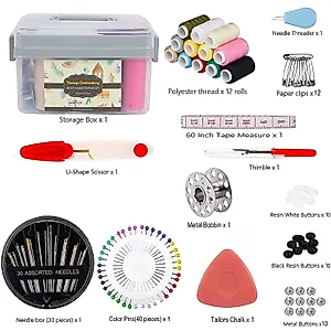 Premium Sewing Kit Set - Portable Sewing Supplies for Beginner Traveler and Emergency Clothing Fixes,DIY Crafts Accessories with Thread, Scissors, Needles, Tape Measure and Other Accessories