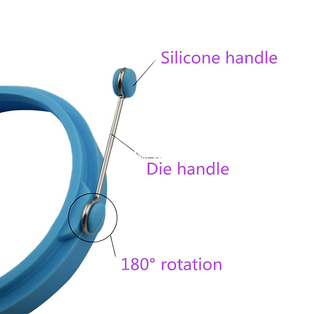 Silicone Egg Rings, 2 Pack Pancake Rings Non Stick Fried Egg Ring Mold, 4 Inch Egg Cooking Rings for Mcmuffins, Round Pancake Mod (Blue)