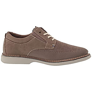 Nunn Bush Men's Otto Plain Toe Knit Oxford Lace Up with Lightweight Sole, Taupe, 12 Wide