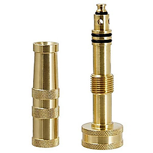 Biswing Brass Hose Nozzles, Heavy-Duty Brass Adjustable Twist Hose Nozzle, 2 Pack (4"), VI3432