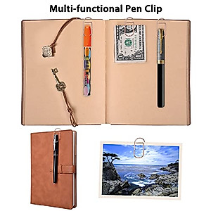 Wisdompro Pen Clip, 12 Pack Stainless Steel Pen Clip Holder for Notebook, Books, Journal, Clipboard, Paper, etc. - Fits Almost Any Pen Size (Rose Gold)