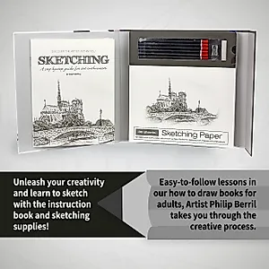 SpiceBox Adult Drawing Sketching Kit, Learn to Draw, How to Sketch Books, Art Hobby Kits for Adults, Sharks and Sea Creatures