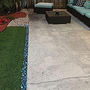 BLQH [18 Pound] Fire Glass Beads Fireglass Drops Flat Glass Beads for Gas Fire Pit Fireplace Azure Blue Luster Reflective Decorative Glass Gems for Vase Fillers Fish Tank Aquarium Decoration (18.6)