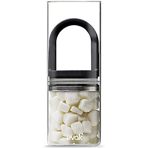 Prepara Evak Classic Glass Food Storage, 46 Ounce, Black