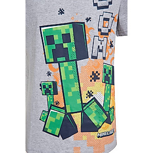 Minecraft Boys Creeper & Characters 3 Pack T-Shirt SetBlack/Gray Heather/Blue8