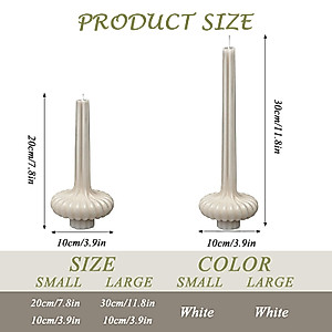 Eefaiphe Pumpkin Base Candle Beautiful Pillar Scented Soy Wax Candle 1pc Handmade Pillar Aesthetic Candles Elegant for Home Room Shelf Decor Housewarming Gift Bathroom Living Room White(Medium)