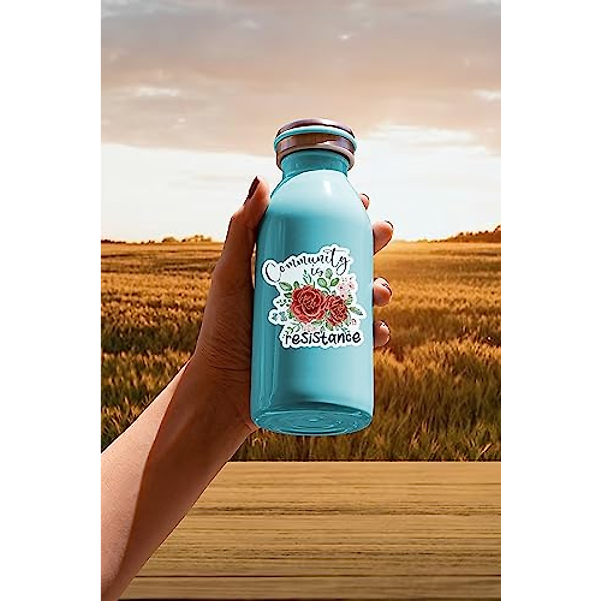 Miraki Community Is Resistance Sticker, Social Justice Sticker, Activist Sticker, Human Rights Sticker, Water Assitant Die-Cut Vinyl Funny Decals for Laptop, Phone, Water Bottles, Kindle Sticker