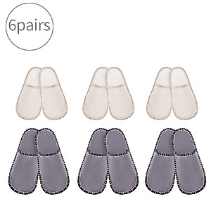 SLIPPERTREND Fleece Felt Close Toe 6 Pairs Welcome Indoor Family House Guest Slippers Set for Shoeless Home Black