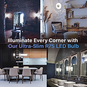 Bonlux 10W R7S LED Bulb 118mm, J Type 118mm LED Light Bulb T3 Double Ended R7S J118 LED Floodlight Replacement Bulb Daylight 6000K for Floor Lamp, Security Light (2-Pack)