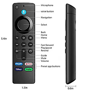 Replacement Voice Remote Control 3rd Gen Fit for Amazon Fire TV Stick (4K, Lite), Fire TV Stick (2nd,3rd Gen), Fire TV Cube (1st, 2nd Gen), Fire TV (3rd Gen)
