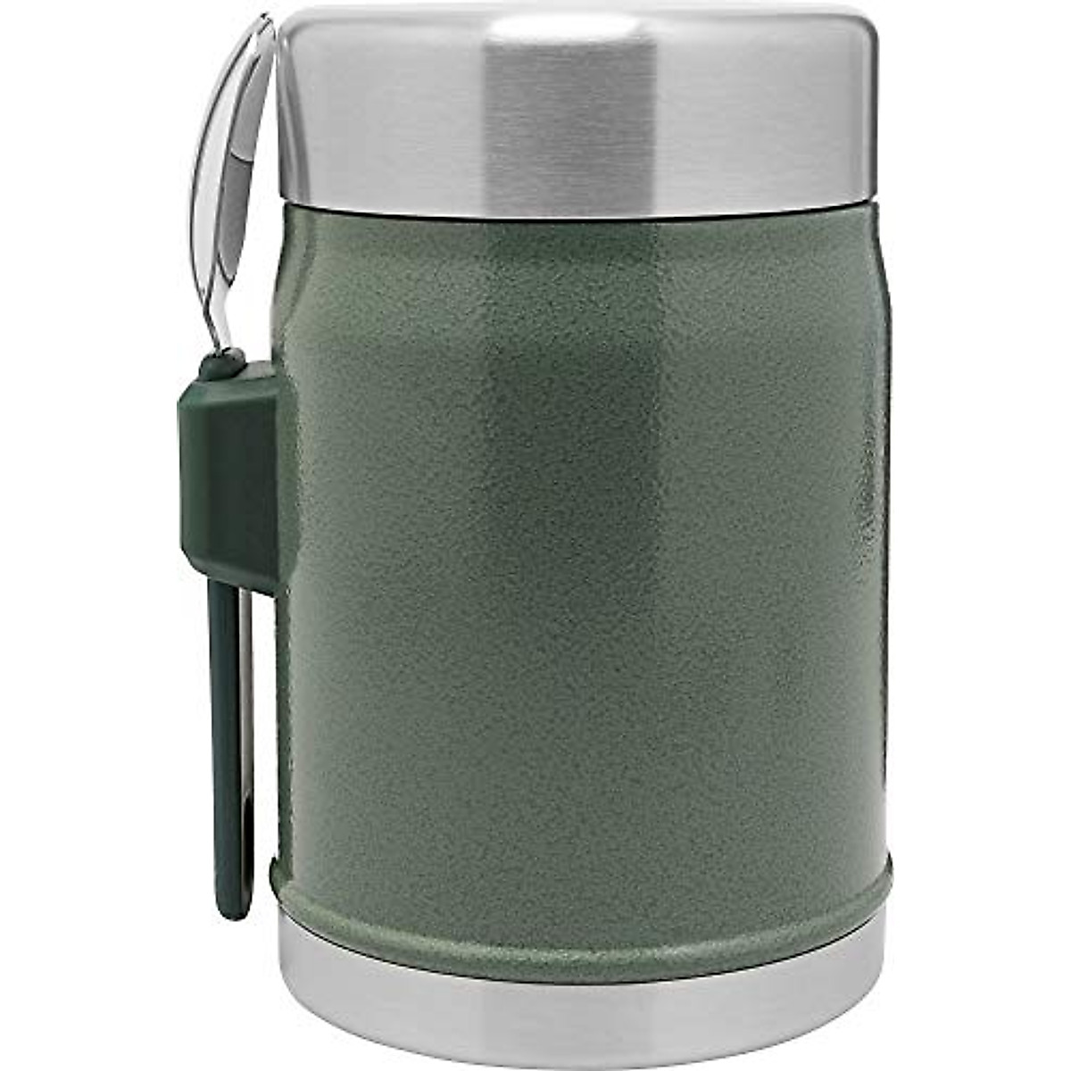 Stanley Classic Legendary Food Jar 0.4L Hammertone Green with Spork – BPA Free Stainless Steel Soup Flask - Keeps Cold or Hot for 7 Hours - Leakproof - Dishwasher Safe