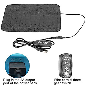 GLOGLOW Reptile Heating Pad, 7.5W/8.5W Reptile Heating Pad Tank Warmer USB Reptile Anti‑Scratch Heating Pad Waterproof Heat Mat for Reptiles Tortoise Lizard(L) Heat Mats
