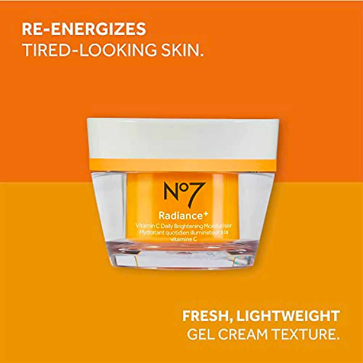 No.7 Radiance+ Vitamin C Daily Brightening Moisturizer - Face Moisturizer for Hydrating & Brightening Dull Skin - Lightweight Vitamin C Face Moisturizer (1.69 fl oz)