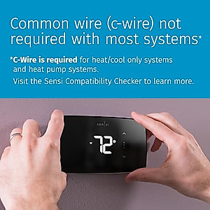 Sensi Lite Smart Thermostat, Data Privacy, Programmable, Wi-Fi, Easy DIY, Works With Alexa, Energy Star Certified, ST25, Most Systems C-Wire Not Required, Except On Heat/Cool Only and Heat Pump System
