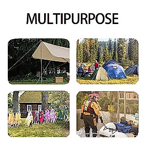 HZCrisp Patio Umbrella Replacement Parts 0.2" Diameter Reflective Nylon Cord 33ft for Cantilever Outdoor Umbrellas