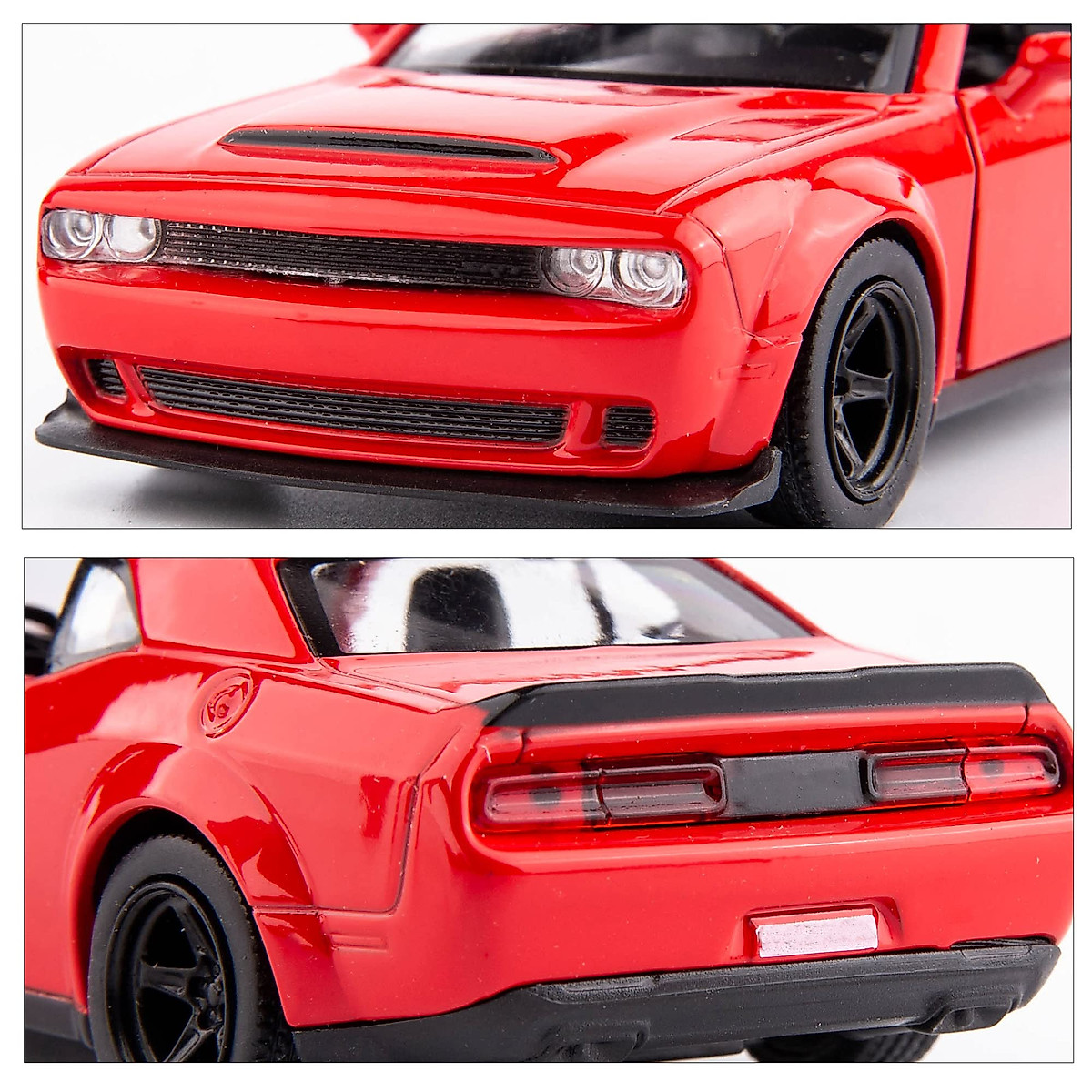 TGRCM-CZ 1/36 Scale Challenger Casting Car Model, Zinc Alloy Toy Car for Kids, Pull Back Vehicles Toy Car for Toddlers Kids Boys Girls Gift (Red)