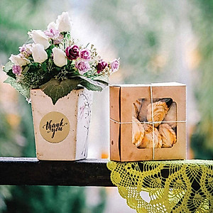 1 Inch Kraft Thank You Stickers 500 Pcs Sealing Thank You Stickers for Christmas Gifts, Weddings, Giveaways, Bridal Showers, Party and Small Business (1 Inch, Brown)