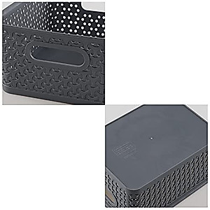 Farmoon 4 Packs Plastic Weave Storage Baskets, Small Pantry Organinzier Bin