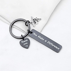 TGBJE MA Medical Assistant Gifts You Make A Difference Keychain Thank You Gift for Nurse,Nurses Day Gift (BL MA key)