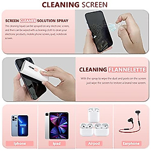 9-in-1 Cleaner Kit for Laptop Screen Keyboard Airpod,Portable Cleaning Pen Brush Tool for Electronics/Earbud/Phone/Laptop/Bluetooth/iPad/Earphones/Computer/Camera (5ml Screens Cleaners Spray)