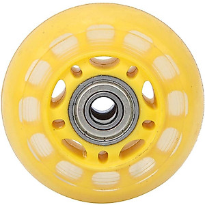 Roller Skate Wheel Accessories Luggage Replacement Wheel Yellow PU with 608ZZ Bearing Luggage Cart Skates Accessories 64x24x8mm