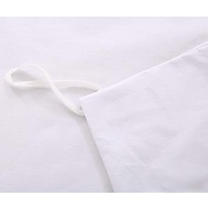 Elf Linen 1500 Thread Count Egyptian Cotton Luxurious Italian Finish 3-PCs Duvet Set { 1 PC Duvet Cover Hidden Zipper Closure with Corner Ties & 2 Pillow Shams Solid (Queen, White)