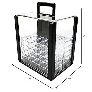 Yuanhe 1000 Chip Clear Acrylic Poker Chip Carrier-Includes 10 Chip Racks