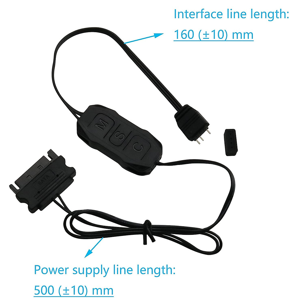 ZCZQC ARGB Controller 5V 3Pin Aura RGB Controller Plastic SATA Power Supply Light Stripe Remote Controller