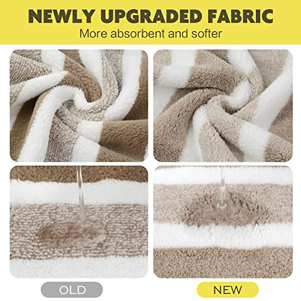 KinHwa Microfiber Hand Towels for Bathroom Soft and Absorbent Face Towels Brown Bathroom Hand Towels for SPA Hair Bath 16inchx30inch 2 Pack