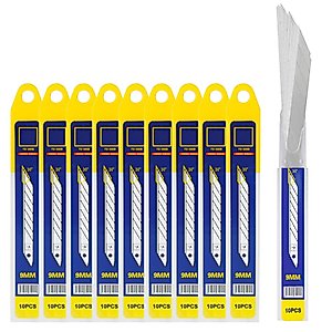 GUGUGI 9mm Utility Knife Blades Vinyl Knife Blades Window Film Knife Art Knife Blades Snap-Off Blades 100PCS
