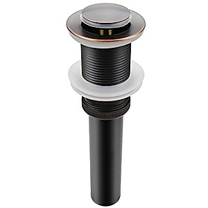 Oil Rubbed Bronze Pop Up Drain, Bathroom Vessel Lavatory Vanity Faucet Sink Drain Stopper, ORB Without Overflow