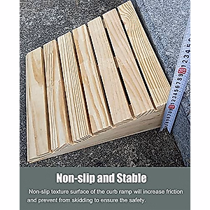 SZYDKJ 5-8in Rise Wooden Wheelchair Ramp Wheelchair Ramp with Slip-Resistant Surface, Threshold Ramp for Home/Front Door/Yard/Doorways,Wheelchairs Walkers Car Motorcycle Entry Sill Steps Transition Ra