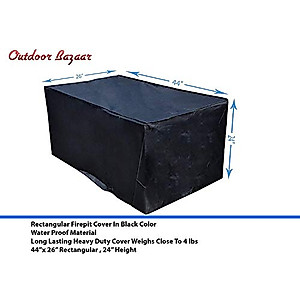 44 inch Long by 26 inch Wide firepit Cover Made of Heavy Duty MAPSA Material for Bali Outdoor 42 inch X 24 inch Rectangular firepit and Other firepit/Table Models in This Size