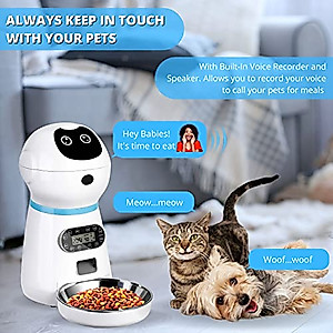 NA1 Automatic Cat Feeders for Cats and Dogs - Auto Food Feeder Pet Food Dispenser, Dual Power Supply