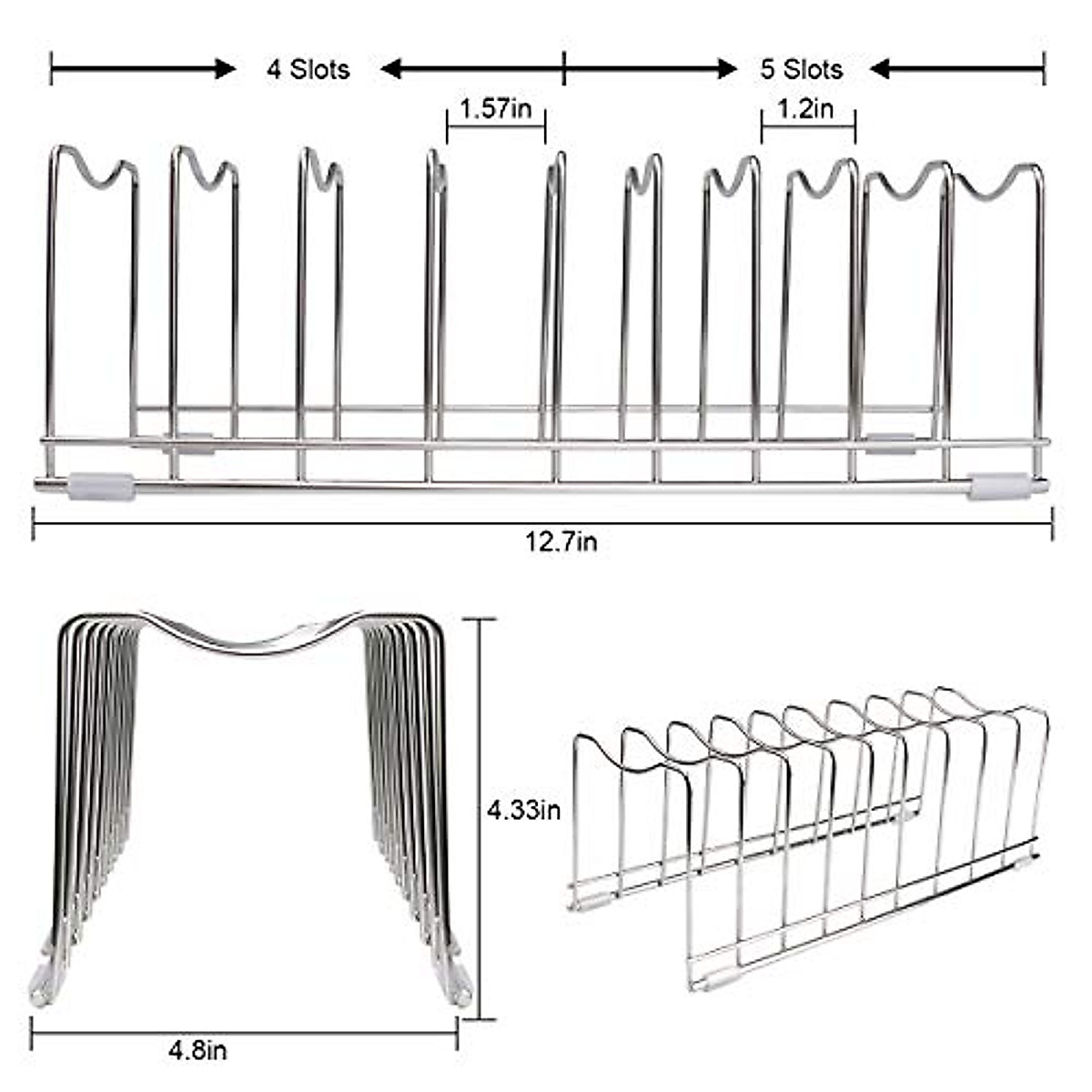 FLSEPAMB Lid Organizer Pot Lid Organizer Pot Lid Rack Holder Suitable for Bakeware Dish Plate, Cutting Boards, Pots & Pans, Serving Trays, Reusable Containers in Cabinet Pantry (1 Pack)