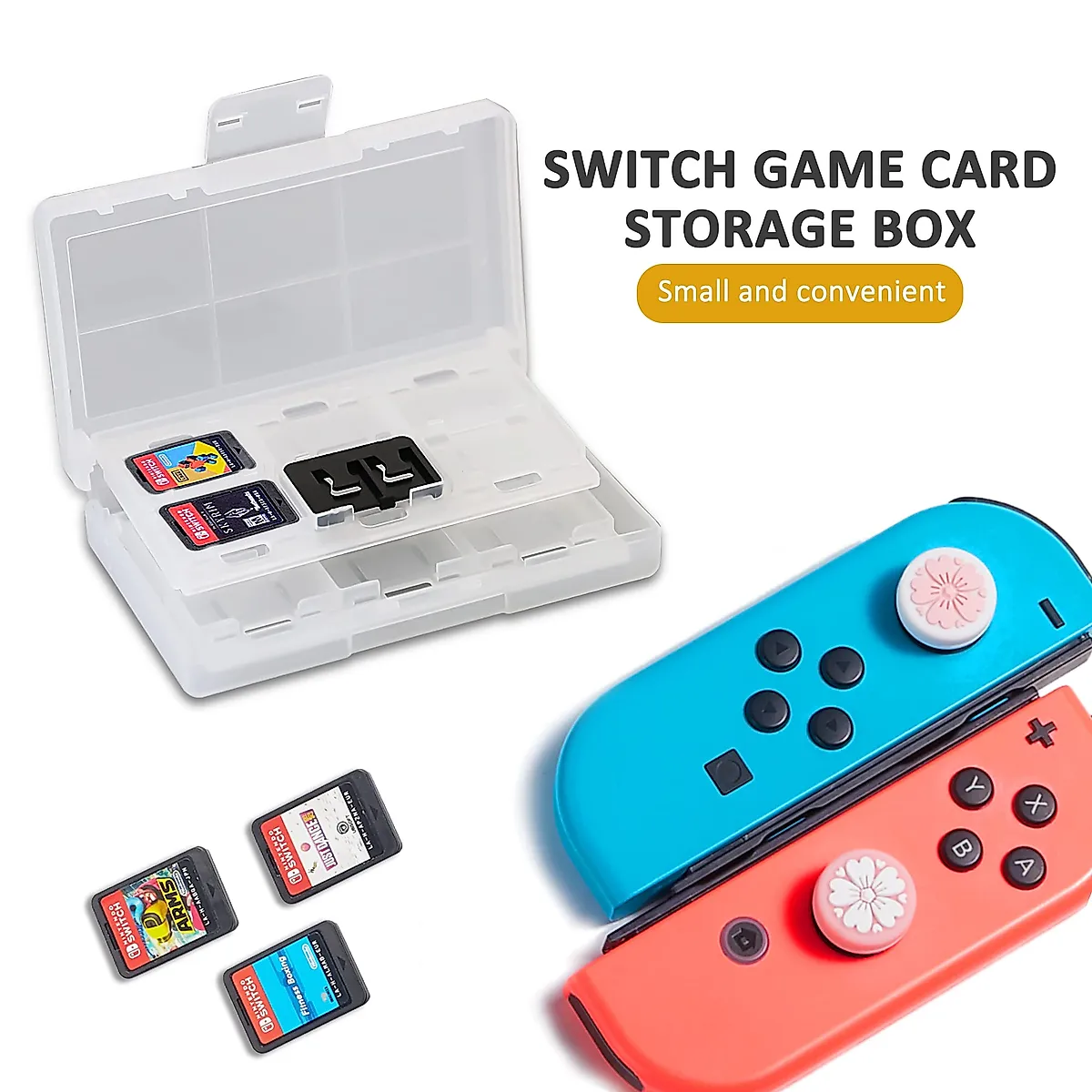 Xahpower Game Card Case Holder for Nintendo Switch, 24-in-1 Game Storage Case Compatible with Nintendo Switch/ Switch Lite/ Switch Oled Catridge Storage Box Black