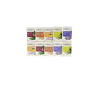 Yardley London Soap Bath Bar Bundle - 10 Bars: English Lavender, Oatmeal and Almond, Aloe and Avocado, Cocoa Butter, Lemon Verbena 4 Ounce Bars (Pack of 10, Two of each)