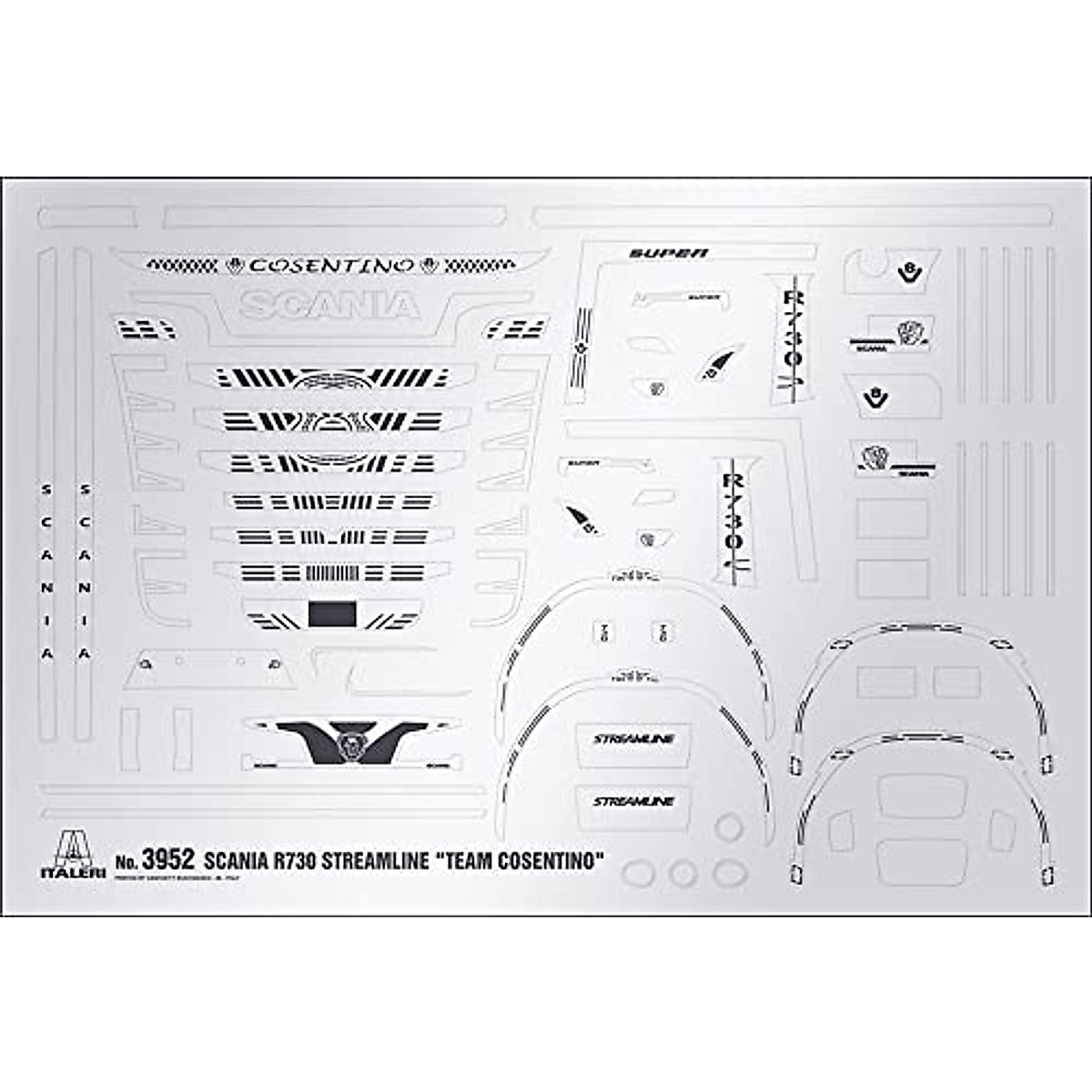 Italeri 3952S - 1:24 Scania R730 Streamline Show Truck, Model Making, Kit, Stand Model Making, Crafts, Hobby, Gluing, Plastic Kit, Detailed, Unisex Adults, Black