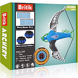 Britik Bow and Arrow for Kids Toys - Archery Set with 20 Suction Cup Arrows, Gifts for Boys Girls Toddler Age 4 5 6 7 8 Year Old