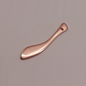 4 Pieces Zinc Alloy Makeup Spatula Eye Cream Spoon Beauty Scoop Mini Spoon Makeup Beauty Spoons Mini Cosmetic Skincare Spatula for Cream Lotions, Curved Handle Type, Rose-Gold